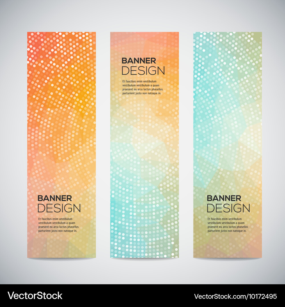 Banners with abstract colorful geometric dotted Vector Image