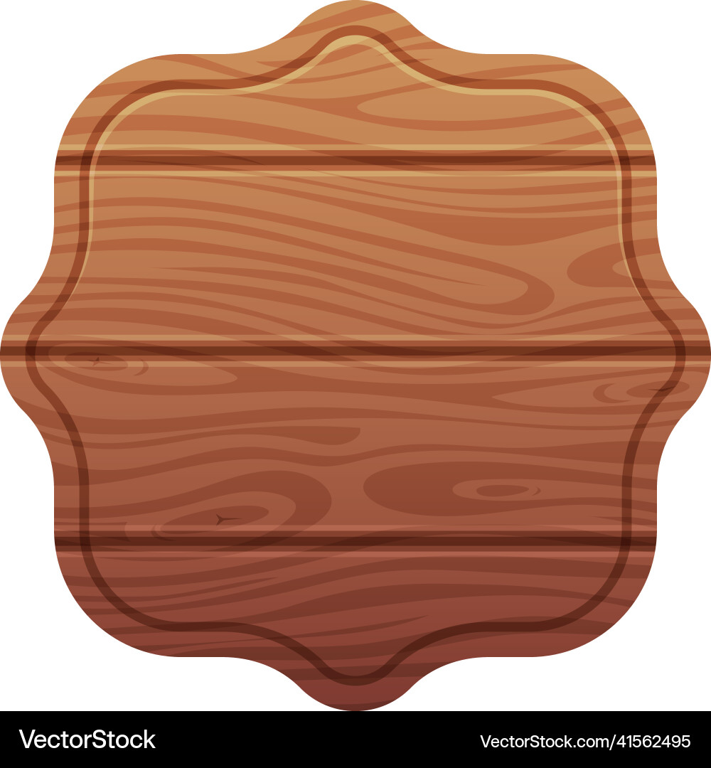 Decorative wooden board cartoon panel in old Vector Image