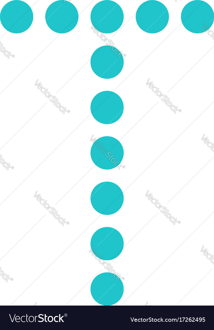 Digital letter t display board round dot Vector Image