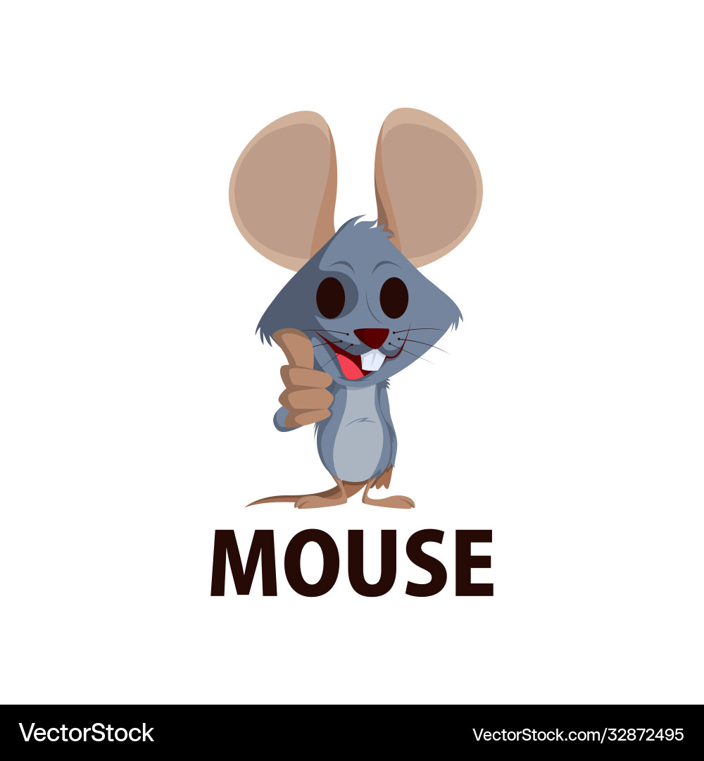 Mouse thump up mascot character logo icon Vector Image