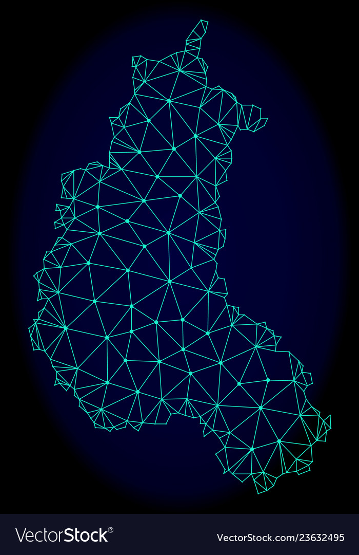 Polygonal network mesh abstract map Royalty Free Vector