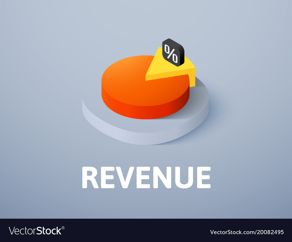 Revenue isometric icon isolated on color Vector Image Revenue isometric icon isolated on color Vector Image