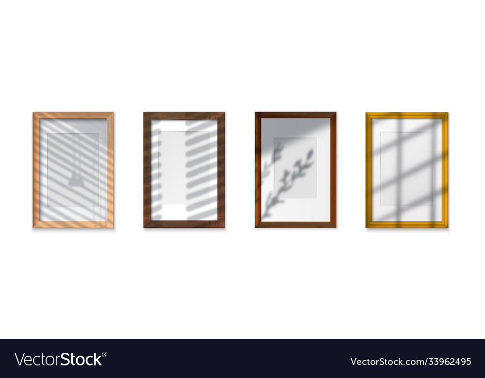 Shadow glass frames set Royalty Free Vector Image