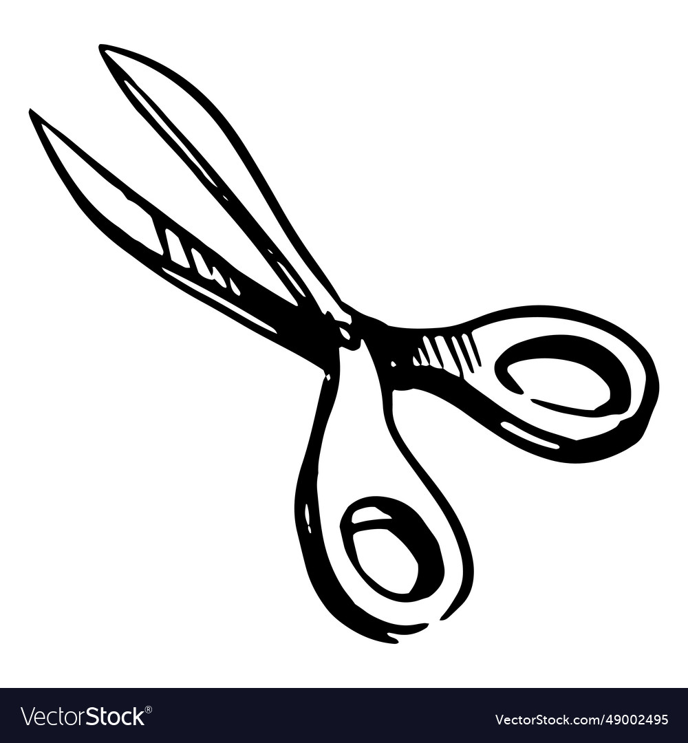 Sissors hand drawn Royalty Free Vector Image - VectorStock