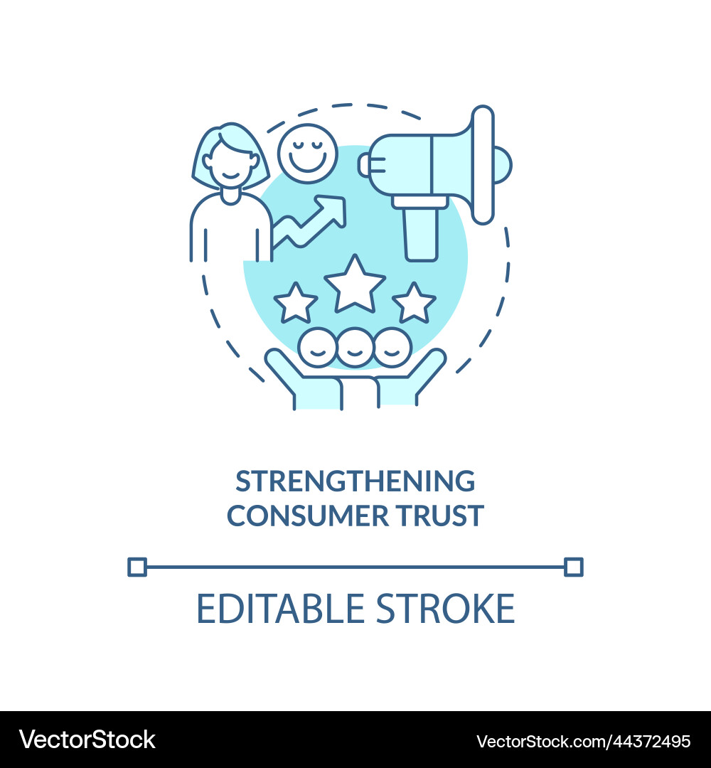 Strengthening consumer trust turquoise concept Vector Image