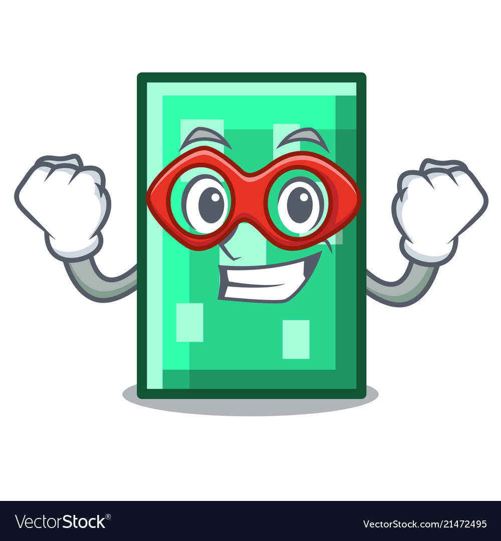 Super hero rectangle character cartoon style Vector Image