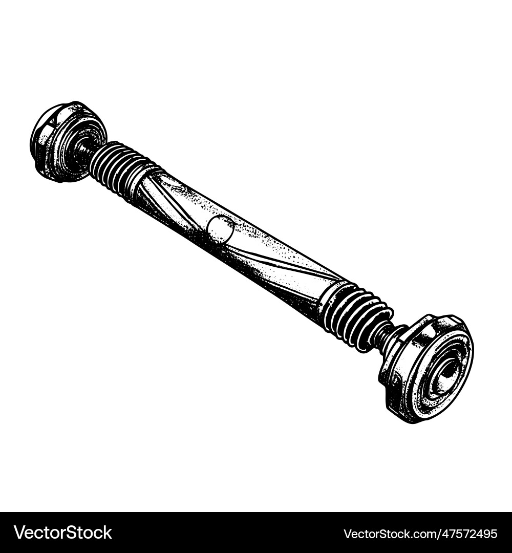 Tie rod drawing isolated hand drawn engraved style