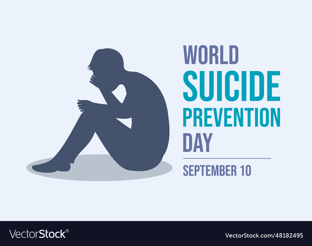 World suicide prevention day poster Royalty Free Vector