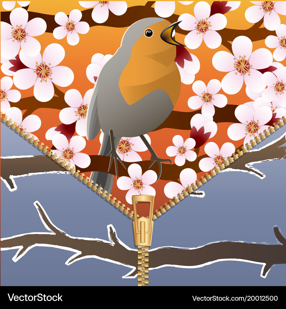 Background on a theme of seasons change spring Vector Image