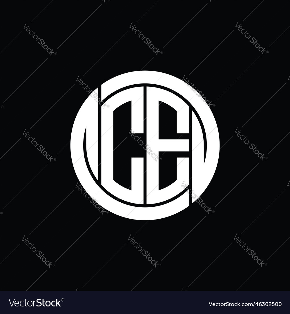 Ce logo monogram shield inside circle shape Vector Image