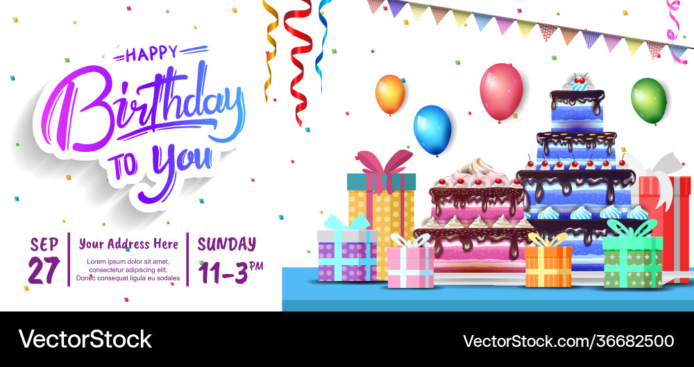 Happy birthday design with element Royalty Free Vector Image