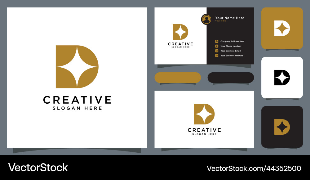 Initials letter d logo design template Royalty Free Vector