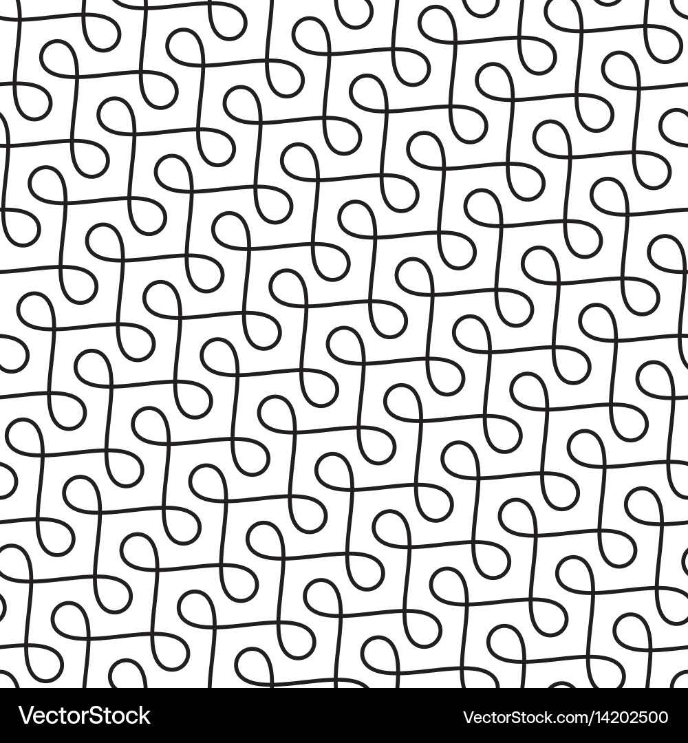 Monochrome seamless thin swirls pattern Royalty Free Vector
