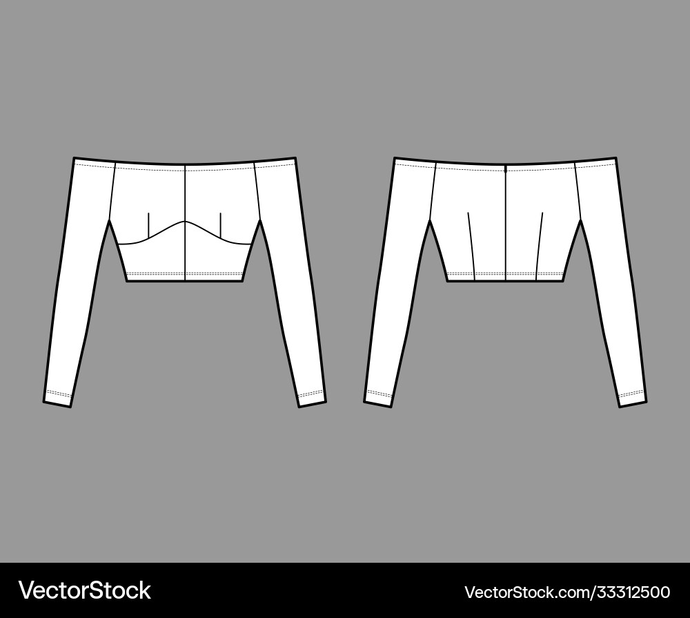Off-the-shoulder top technical fashion Royalty Free Vector