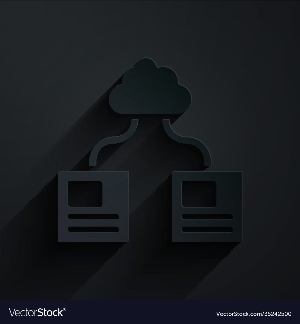 Paper cut cloud technology data transfer Vector Image Paper cut cloud technology data transfer Vector Image