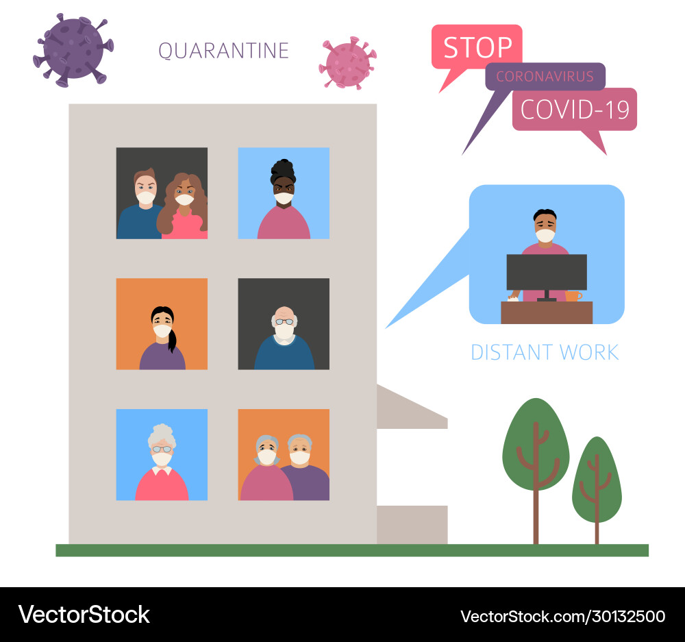 Quarantine stop coronavirus epidemic design Vector Image