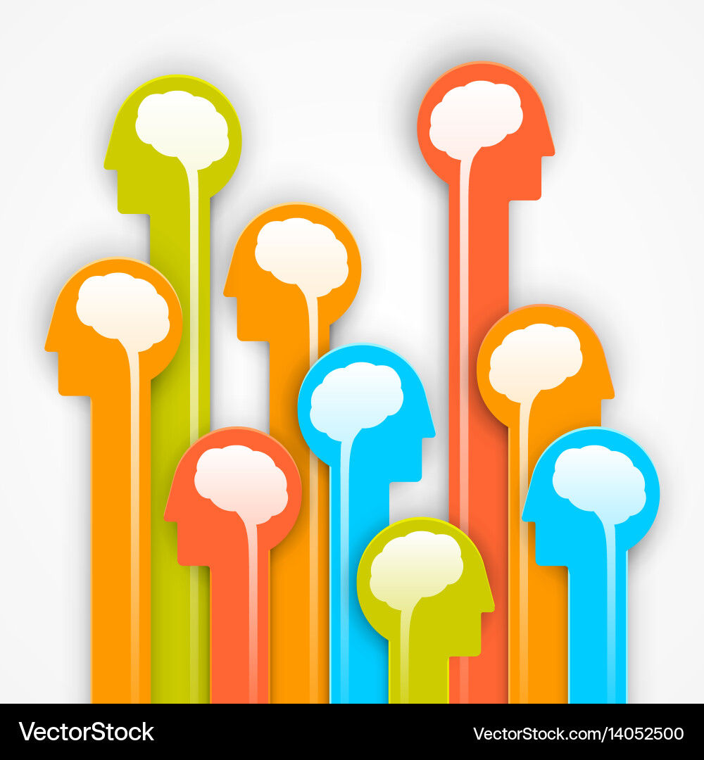Silhouette of the head with brain Royalty Free Vector Image