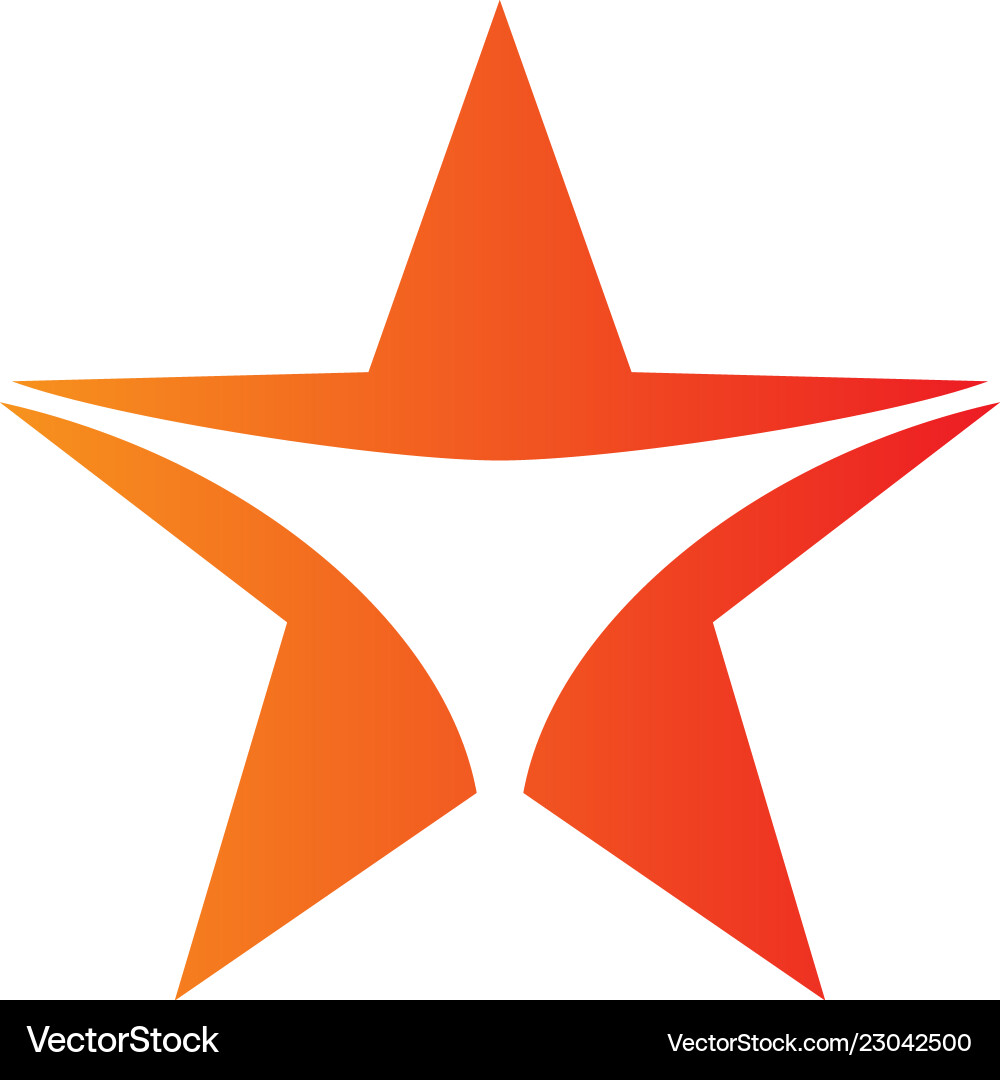 Star sign winner logo Royalty Free Vector Image