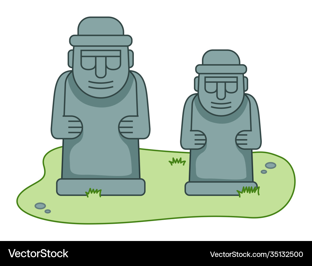Stone sculptures in human body form park Vector Image
