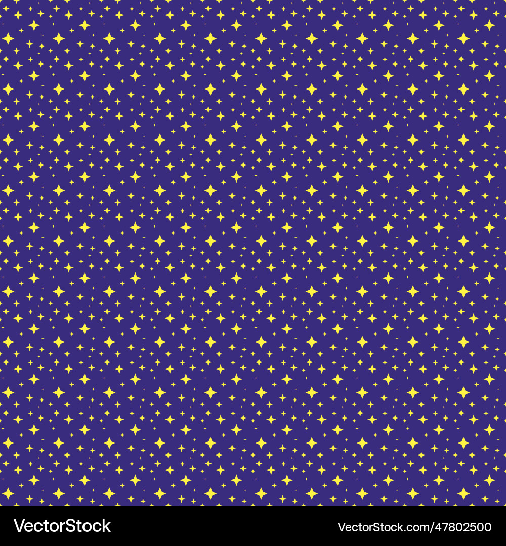 Yellow stars on blue background starry sky Vector Image