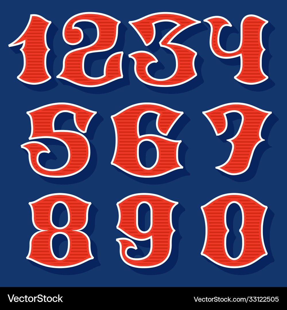 Classic style sport numbers set Royalty Free Vector Image