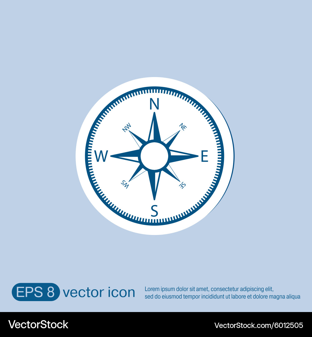 Compass icon orienteering traveling or camping Vector Image