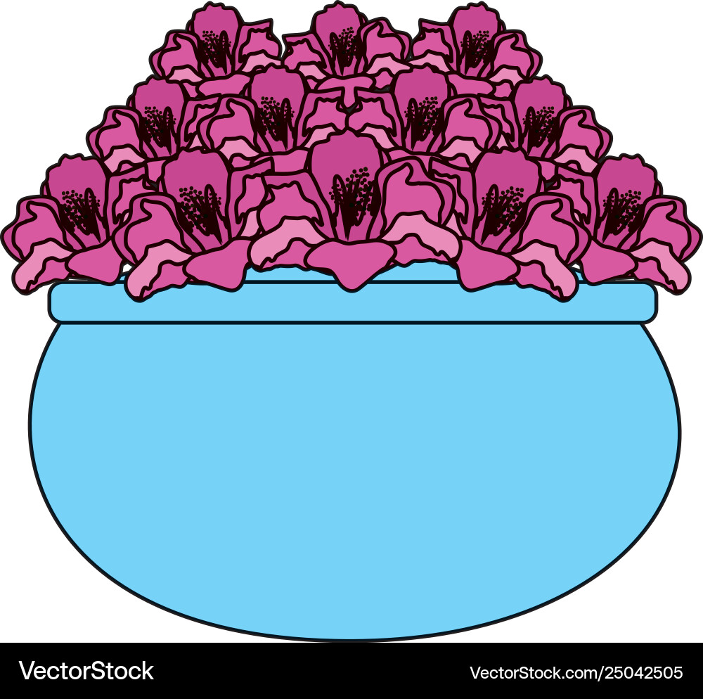 Floral decoration in ceramic pot Royalty Free Vector Image