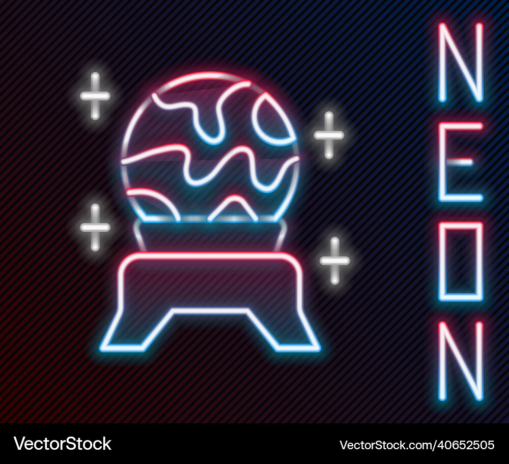 Glowing neon line magic ball icon isolated Vector Image