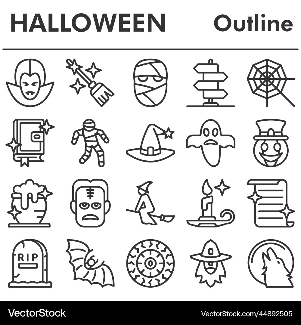 Halloween icons set Royalty Free Vector Image - VectorStock