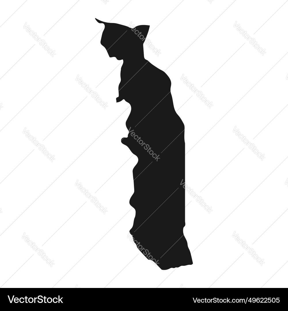 Highly detailed togo map with borders isolated Vector Image