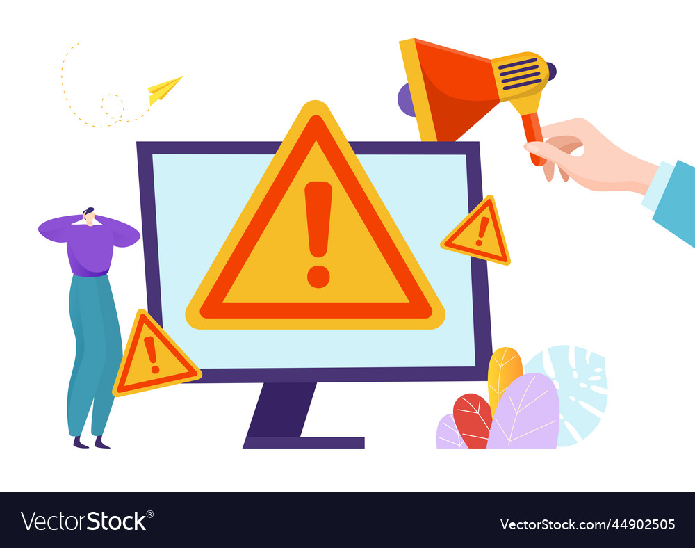 Modern digital technology system work error tiny Vector Image