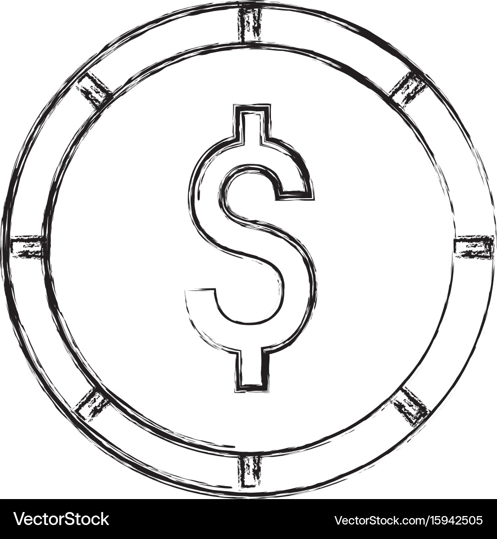 Money coin isolated Royalty Free Vector Image - VectorStock