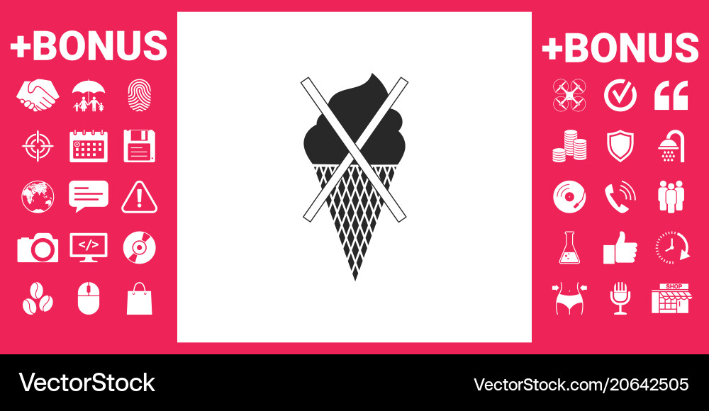 No ice cream symbol icon Royalty Free Vector Image