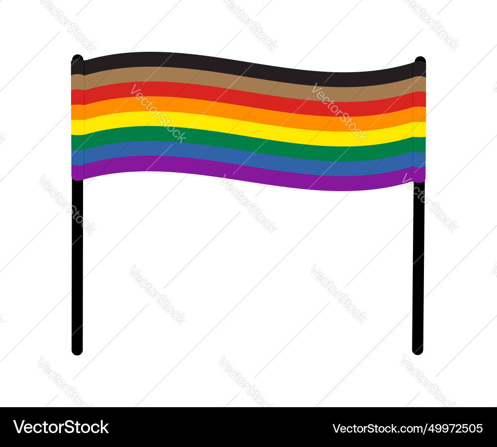 Rainbow pride flag banner sign symbol icon flat Vector Image