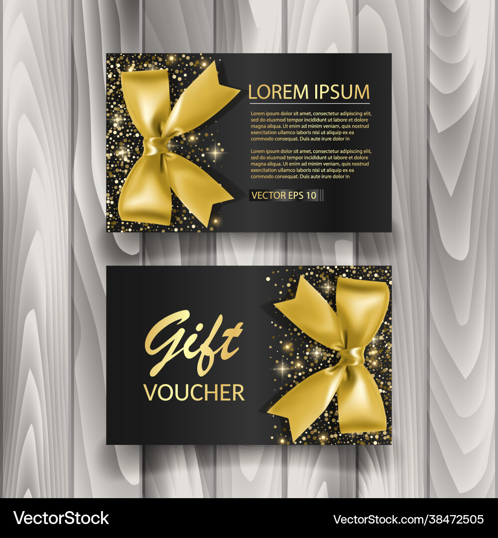 Set gift voucher card template advertising Vector Image