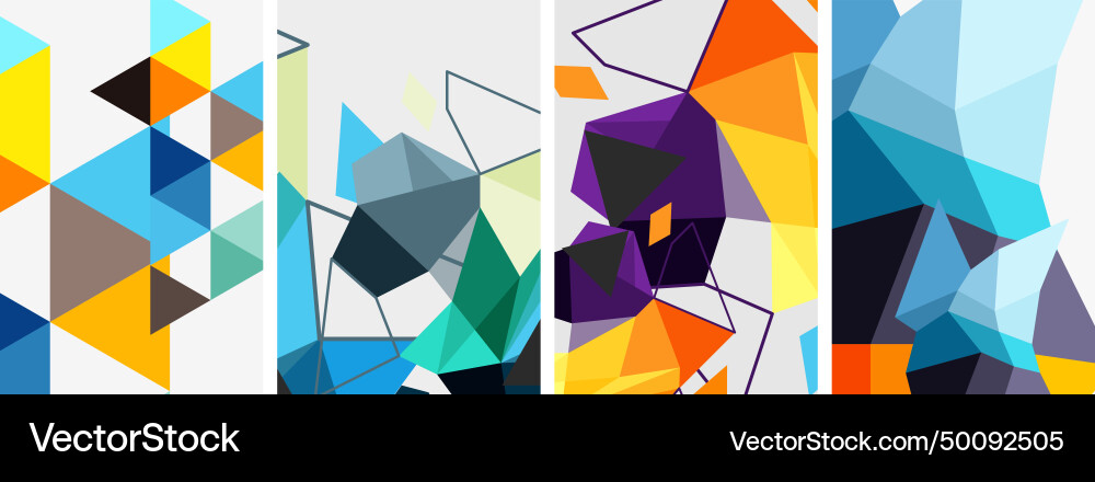Set of triangle poster backgrounds Royalty Free Vector Image