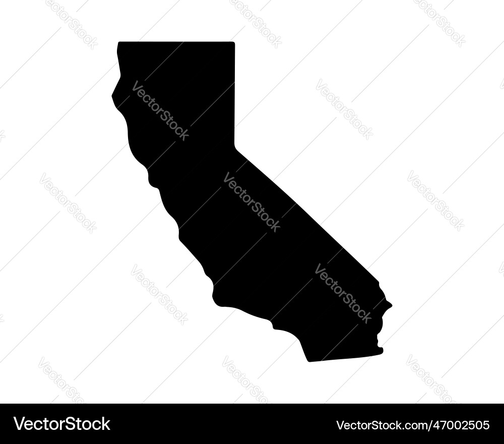 Us state map california silhouette symbol Vector Image