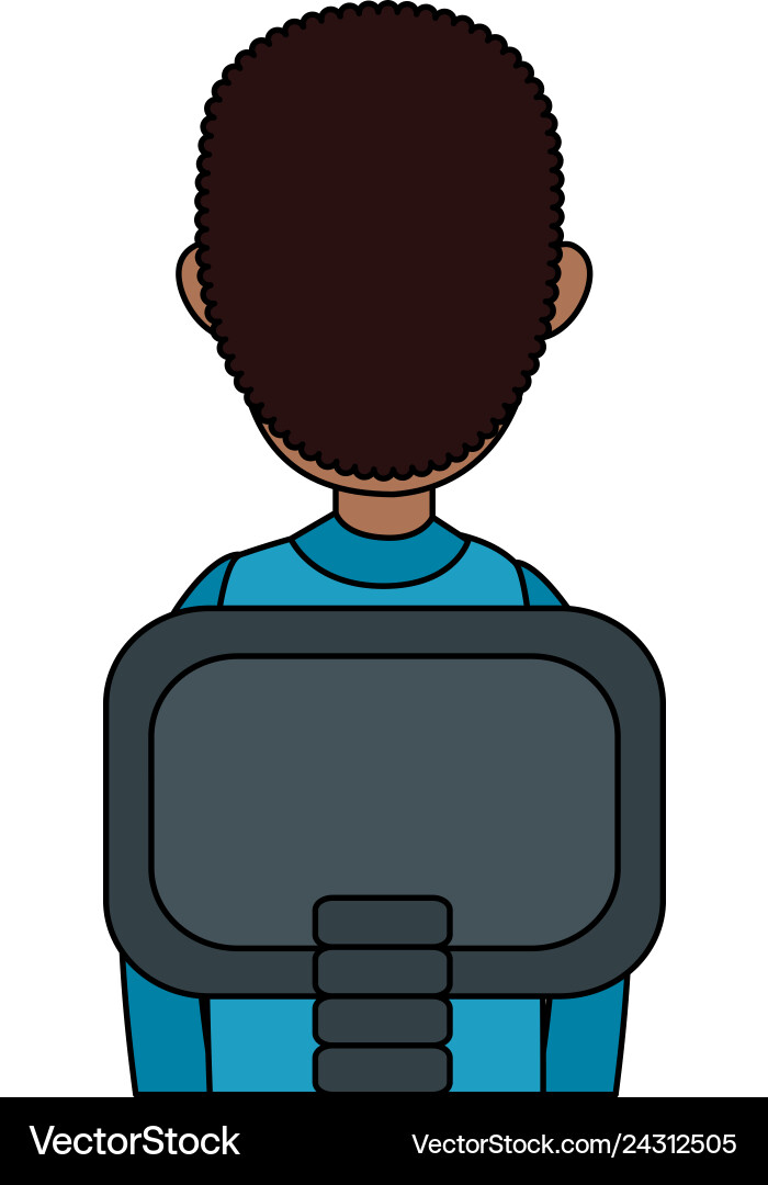 Young man sitting on chair back Royalty Free Vector Image