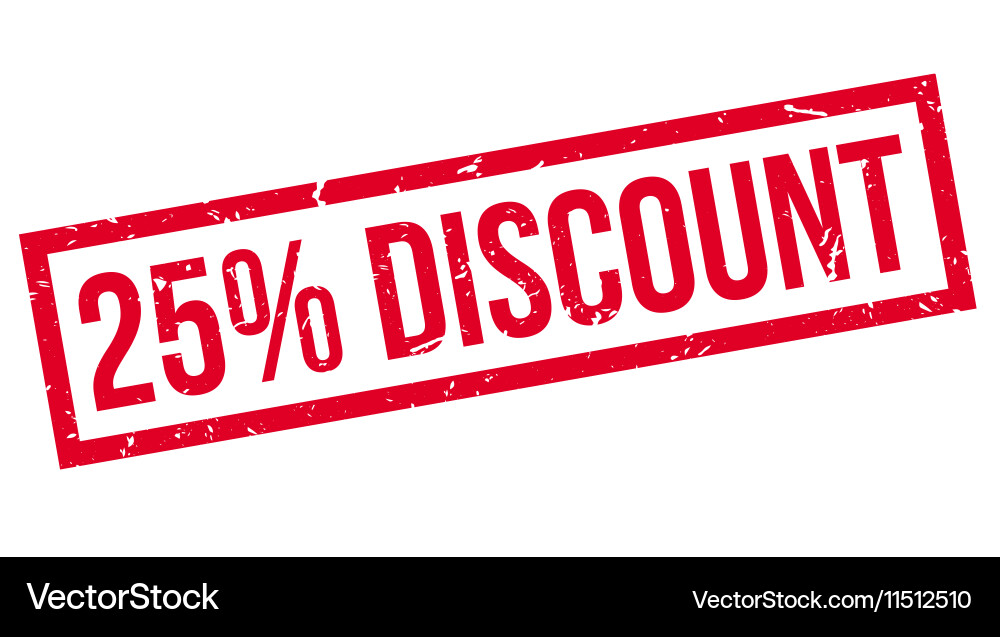 25 percent discount rubber stamp Royalty Free Vector Image