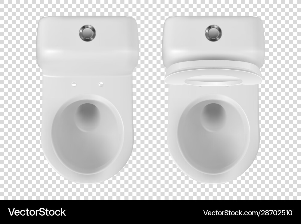 3d realistic white eramic toilet icon set Vector Image