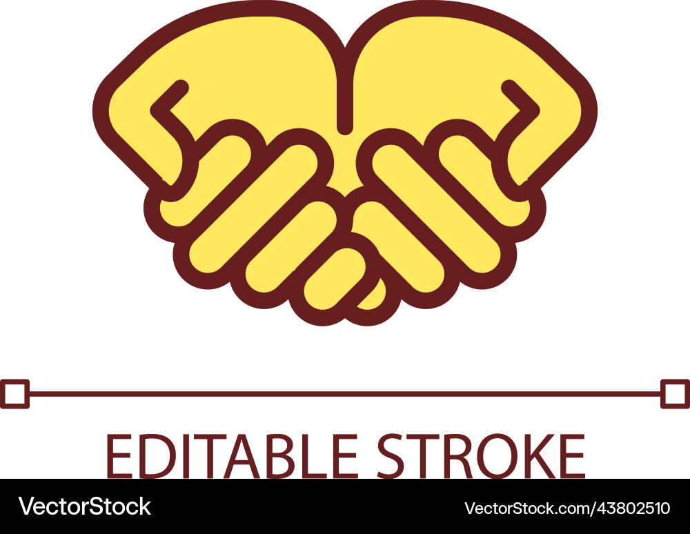 Begging hands pixel perfect rgb color icon Vector Image