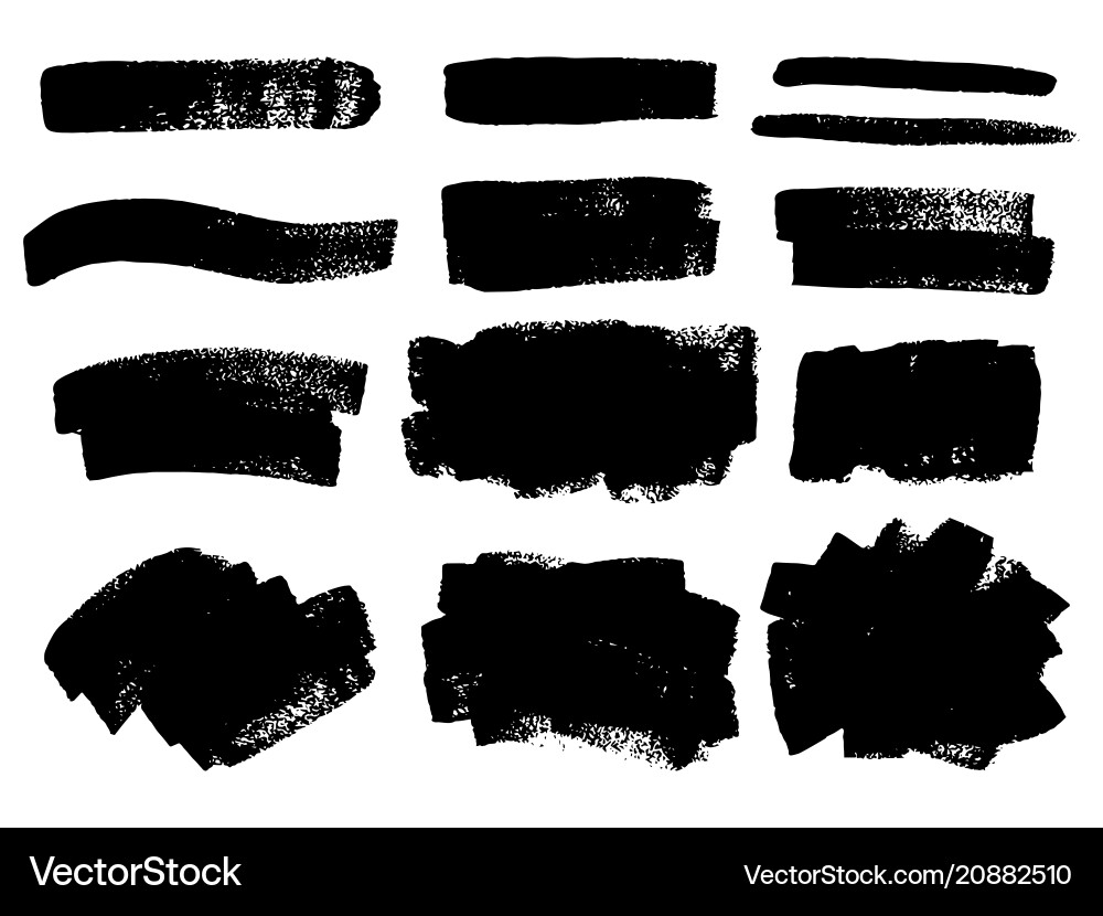 Black paint ink brush stroke line Royalty Free Vector Image