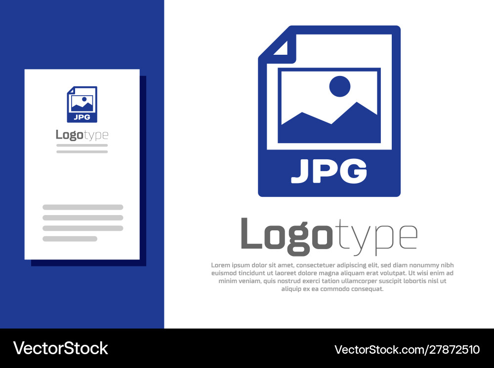 Blue jpg file document download image button icon Vector Image