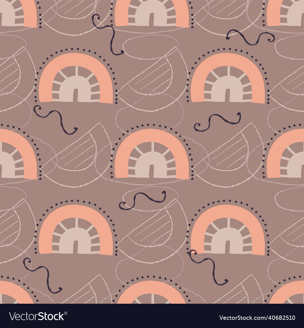 Boho rainbow seamless pattern bohemian repeating Vector Image