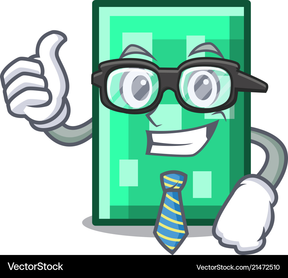 Businessman rectangle character cartoon style Vector Image
