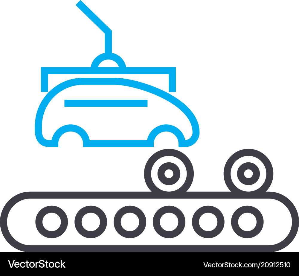Car production linear icon concept production Vector Image