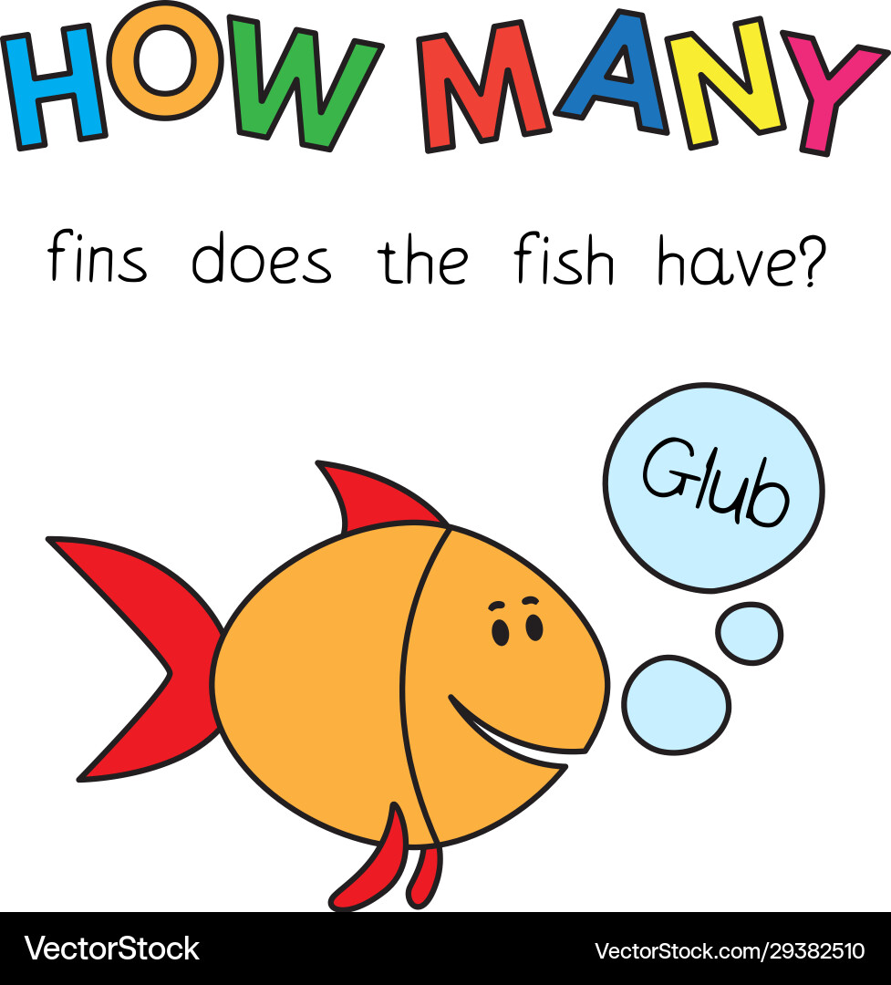 Cartoon fish counting game for kids Royalty Free Vector