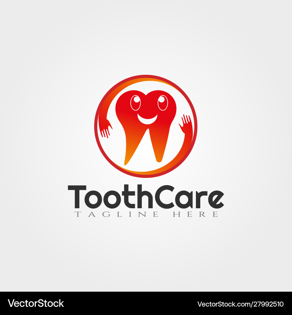 Design human tooth logo tooth protection Vector Image