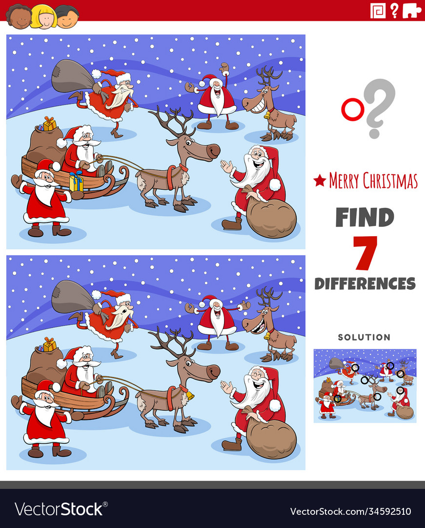 Differences Task For Kids Royalty Free Vector Image