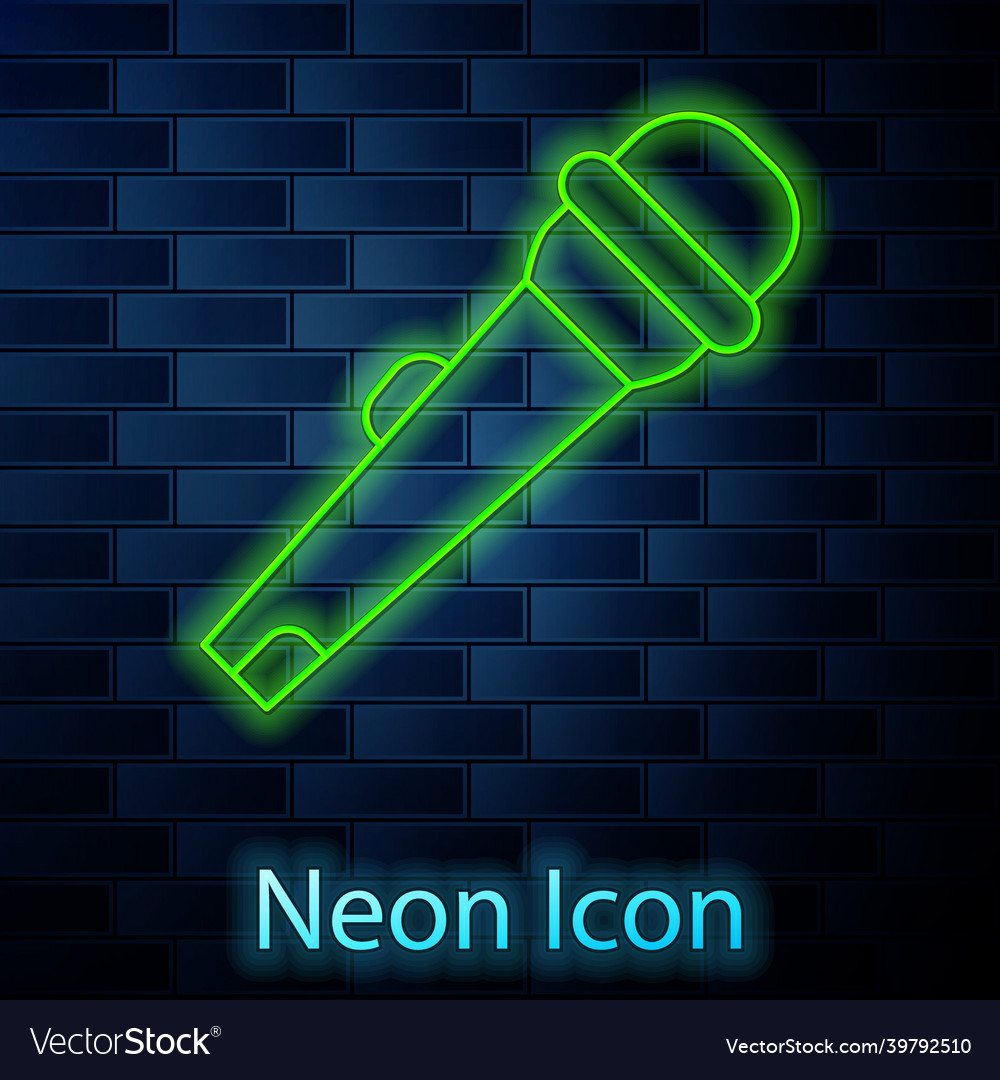 Glowing neon line microphone icon isolated Vector Image Glowing neon line microphone icon isolated Vector Image